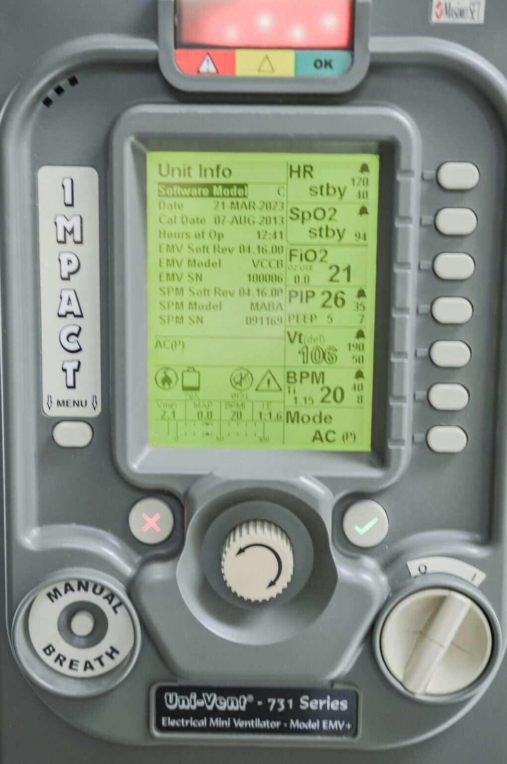 Impact Uni-vent EMV+ 731 Series Masimo EMV Plus - Pinnacle Medical ...