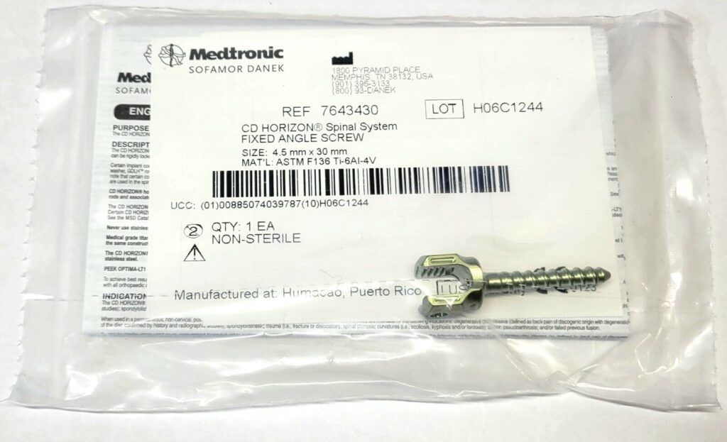 Medtronic CD Horizon Fixed Angle Screw 4.5mm x 30mm 7643430 - Pinnacle ...